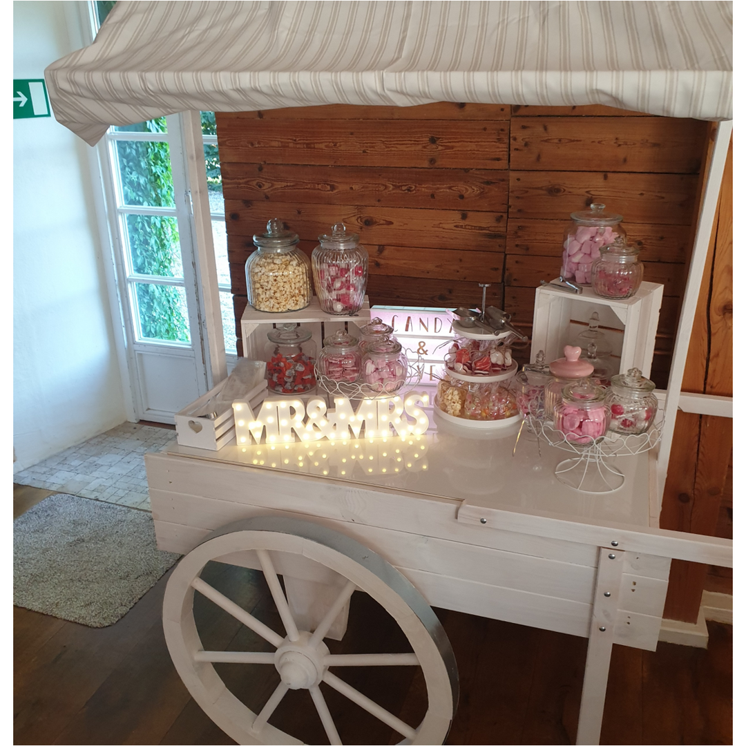 Candybar Wagen in weiß mieten – eventselection
